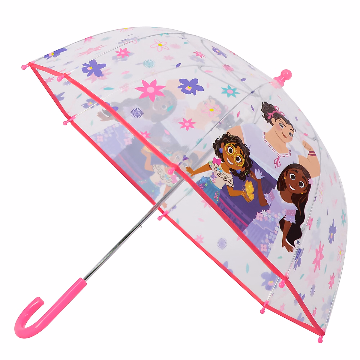 ABG girls Kids Clear for Rain Girl's, Transparent with an Easy Grip Handle, Dome Windproof, Bubble Umbrella, Elsa & Anna, Age 3-10 US