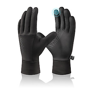 COOLJOB Touchscreen Winter Gloves for Men Women, Snow Gloves for Outdoor Sports, Warm Thermal Cold Weather Gloves for Cycling Running Dog Walking, 1 Pair Large