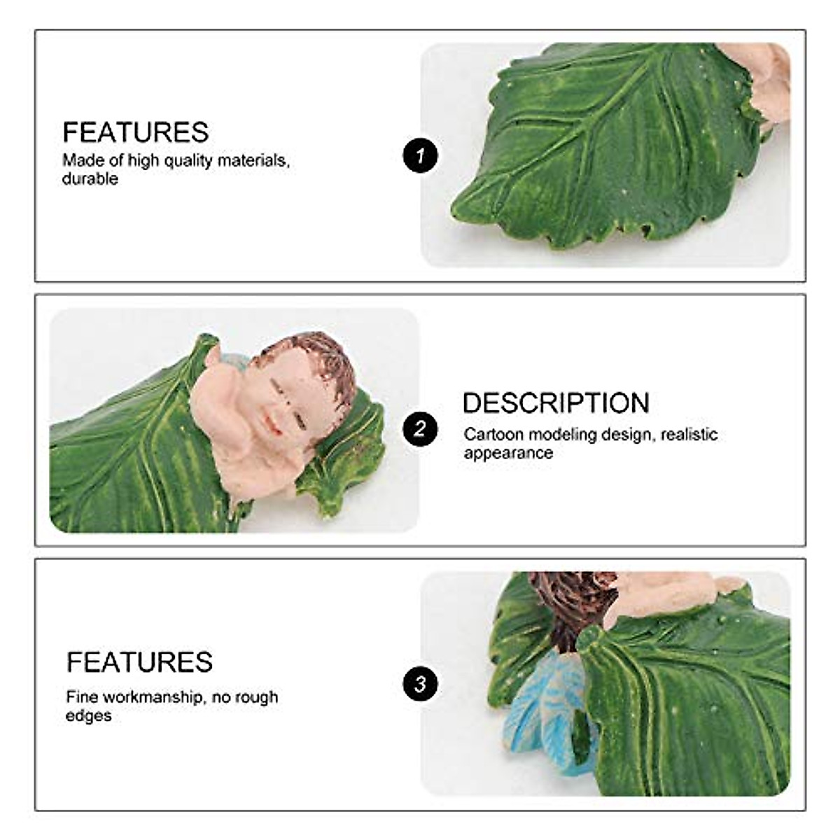 Cabilock 5pcs Fairy Garden Figurines Miniature Sleeping Angel Ornament DIY Fairies Figure Dollhouse Decoration for Landscape Scenes Bonsai Crafts Flower Pots Accessories Green