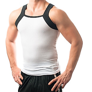 Different Touch Men's Athletic Style Tank Tops Square Cut Muscle Ribbed A-Shirts (XL, 4 Pack (Assorted))