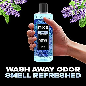 AXE Body Wash For Men Alpine Lift, Skin Care with 100% Natural origin scent and Plant Based Ingredients 18 oz, 4 Count