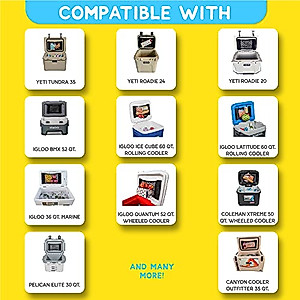 Cooler Net for Dry Storage and Organization - Compatible with Yeti, Coleman, Igloo, Lifetime, Pelican, Canyon Ice Chests - Compatible w/Cooler Lights, Wheel Kits, Tailgating Accessories, Camping Gear