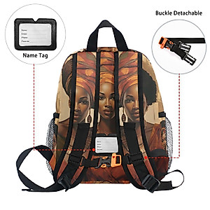 JUNZAN African-american Orange Yellow Red Mini Backpack for Boys Girls Toddler Kid Preschool Bookbag Student Bag Nursury Daypack