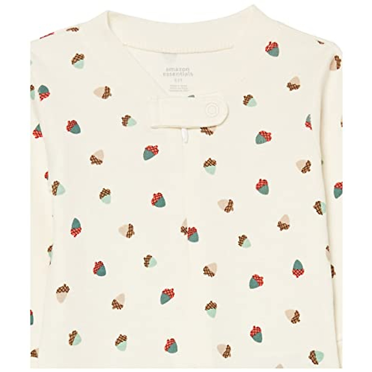 Amazon Essentials Unisex Babies' Cotton Footless Zip-Front Sleep and Play, Pack of 3, Light Green/Strawberries/Stripe, 6-9 Months