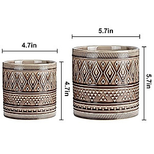 EPFamily 8 Inch Succulent Planter + 5.7 Inch + 4.7 Inch Flower Pot for Indoor Plants