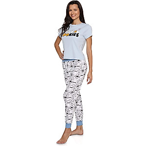 Prestigez Sesame Street Cookie Monster Women Mommy and Me 2pc Pajama Set, Blue, X-Large