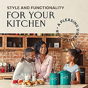 Candy Jar & Cookie Jar for Kitchen counter | Farmhouse Kitchen Jars for Storage of Your Favorite Treats | Large & Medium Canisters Set of Two Cookie & Candy Jars with Lids | Airtight Jar by Nirgals (Teal)