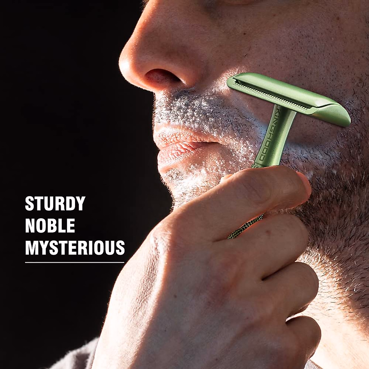 Kinghood Single Blade Safety Razor for Men & Women with 10 Stainless Steel Double Edge Blades - Metal Reusable Eco-Friendly Zero-Waste One Blade Razor Handle