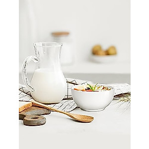 Yedio Small Bowls Set, White Ceramic Bowls of 6, 10 oz Porcelain Bowl for Kitchen Dessert Rice Side Dish Snack Soup Fruits Cereal Ice Cream, Microwave Dishwasher Freezer Oven Safe Easy Clean Stackable