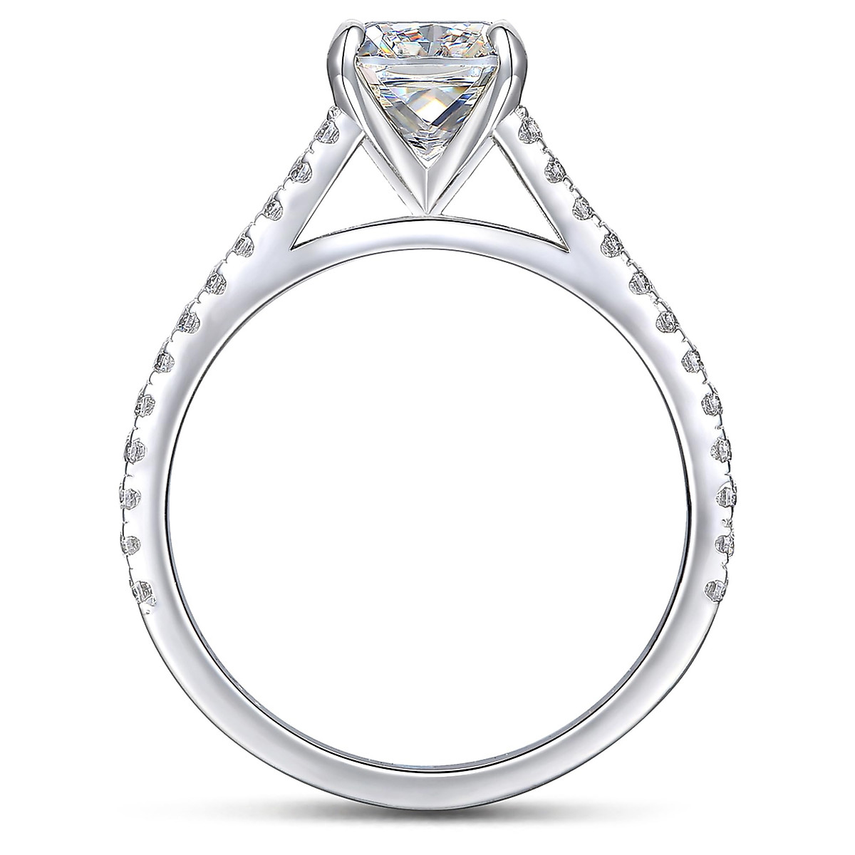 CGSRING 2 Carat Moissanite Engagement Ring Cushion Cut Moissanite Rings Cushion Moissanite Engagement Ring (10)