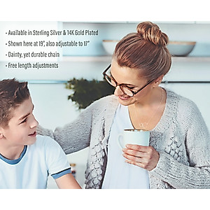 EFYTAL Mother Son Necklace, Sterling Silver Mother Son Gifts, Mom Birthday Gifts from Son, Mother and Son Gifts, Mother and Son Jewelry