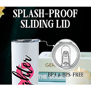 Onebttl Breast Cancer Gifts For Women, 20oz Stainless Steel Tumblers With Lid, Surgery Gifts For Breast Cancer Patients - Fighter