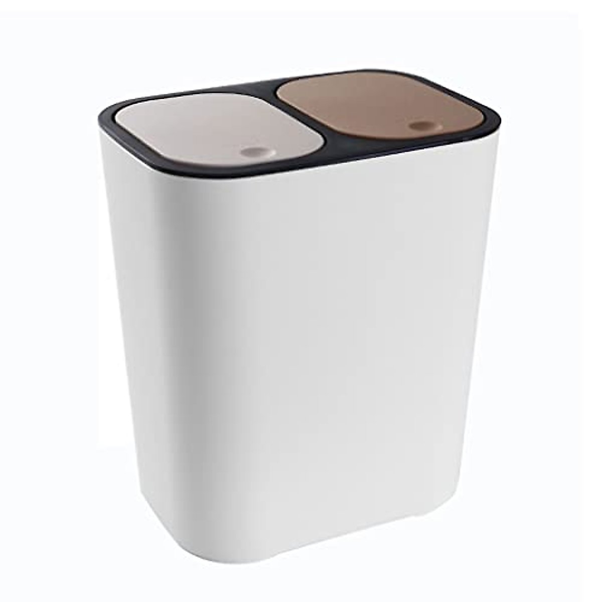 Trash Bin Trash Can Wastebasket Trash Can Garbage Can with Lid, Rectangle Plastic Push Top Dual Compartment Recycling Bin Waste Bin for Kitchen, Bathroom Garbage Can Waste Bin (Color : OneColor, Siz