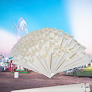 100 Count Carnival King Cotton Candy White Paper Cones 11 3/4" Long For Carnivals Concession Essentials for Fairs Parties (100)