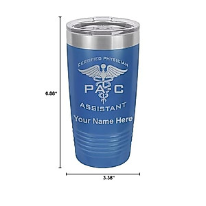 LaserGram 20oz Vacuum Insulated Tumbler Mug, PA-C Certified Physician Assistant, Personalized Engraving Included (Dark Blue)