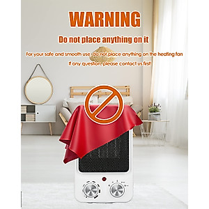 Small Space Heater White Electric Ceramic Heater 1500W, Mini Indoor Portable Heater with Tip-Over and Overheat Protection for Bedroom, Office and Desk