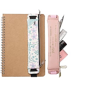 Mr. Pen - Adjustable Leather Pen Holder, 2 Pcs, 8" x 1.5"