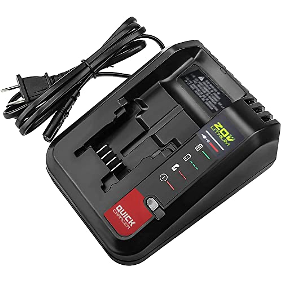 20V Lithium Battery Fast Charger Compatible with Black and Decker 20V Lithium Battery LBXR20 LBXR2020 LB2X4020 and Porter Cable 20V Lithium Battery PCC685L PCC680L PCC681L