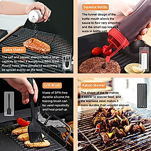 Griddle Accessories Kit,42Pcs Stainless Steel Flat Top Grilling Tools Set with a Carry Bag for Barbecue Lovers Camping Outdoor Backyard Indoor Cooking Baking