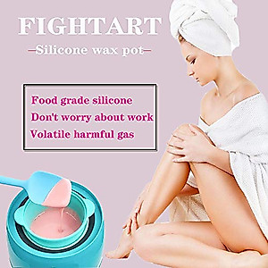 FIGHTART 2pcs Wax Pot Liner Replacement Bowls for Wax Warmer with 1pc Non-stick Silicone Waxing kit Spatulas Removable 14Oz 500CC