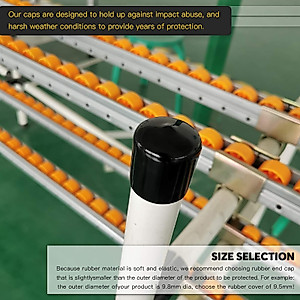 Mardatt 64Pcs 6 Sizes Black Rubber Bolt Screw Thread Protector Cover Vinyl End Caps for Pipe Post Hose Assortment Kit Fit O.D. from 1/4 inch to 1 1/2 inch