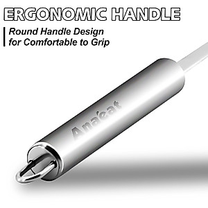 Anaeat 4.7" Stainless Steel Fat Skimmer Spoon - Professional Kitchen Fine Mesh Food Strainer and Hot Pot Skimmer with Long Handle for Skimming, Cooking, Frying, Grease, Gravy and Foam