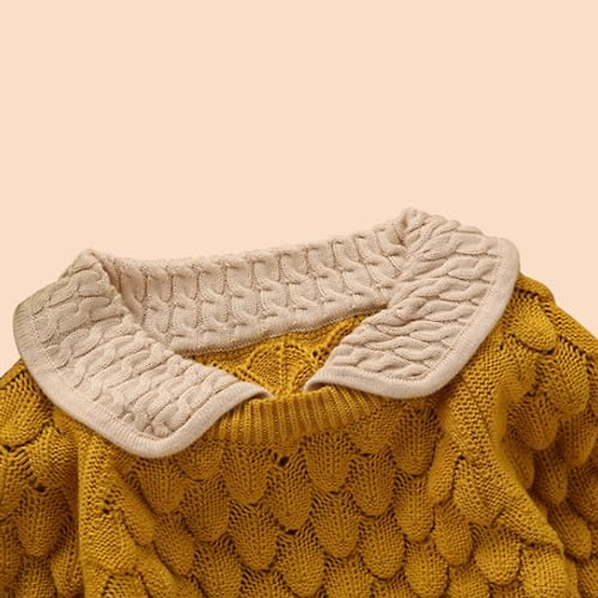 LOSORN ZPY Toddler Baby Girl Cable Knit Sweater Lovely Kid Pullover Sweatshirt Yellow 2-3T