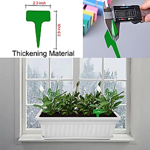 Niiiice 8 Packs 17 Inch White Plastic Flower Window Box Vegetable Planters with Trays, Rectangular Planter Planters with 10 Pcs Plant Labels (White)…