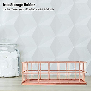 FTVOGUE Makeup Storage Basket Organizer, Rose Gold Mesh Cosmetic Storage Holder Shelves for Makeup Brush Pen Holder(C)