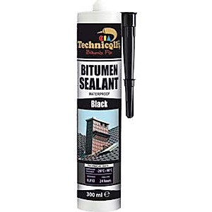 Technicqll 1 X 300Ml Tube Black Bitumen Sealant Fix for Roof Gutters Pipes Joints Concrete Steel Wood Car Wheel Arches
