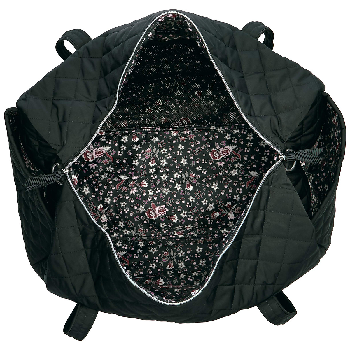 Vera Bradley Women's Performance Twill Large Travel Duffle Bag, Black, One Size