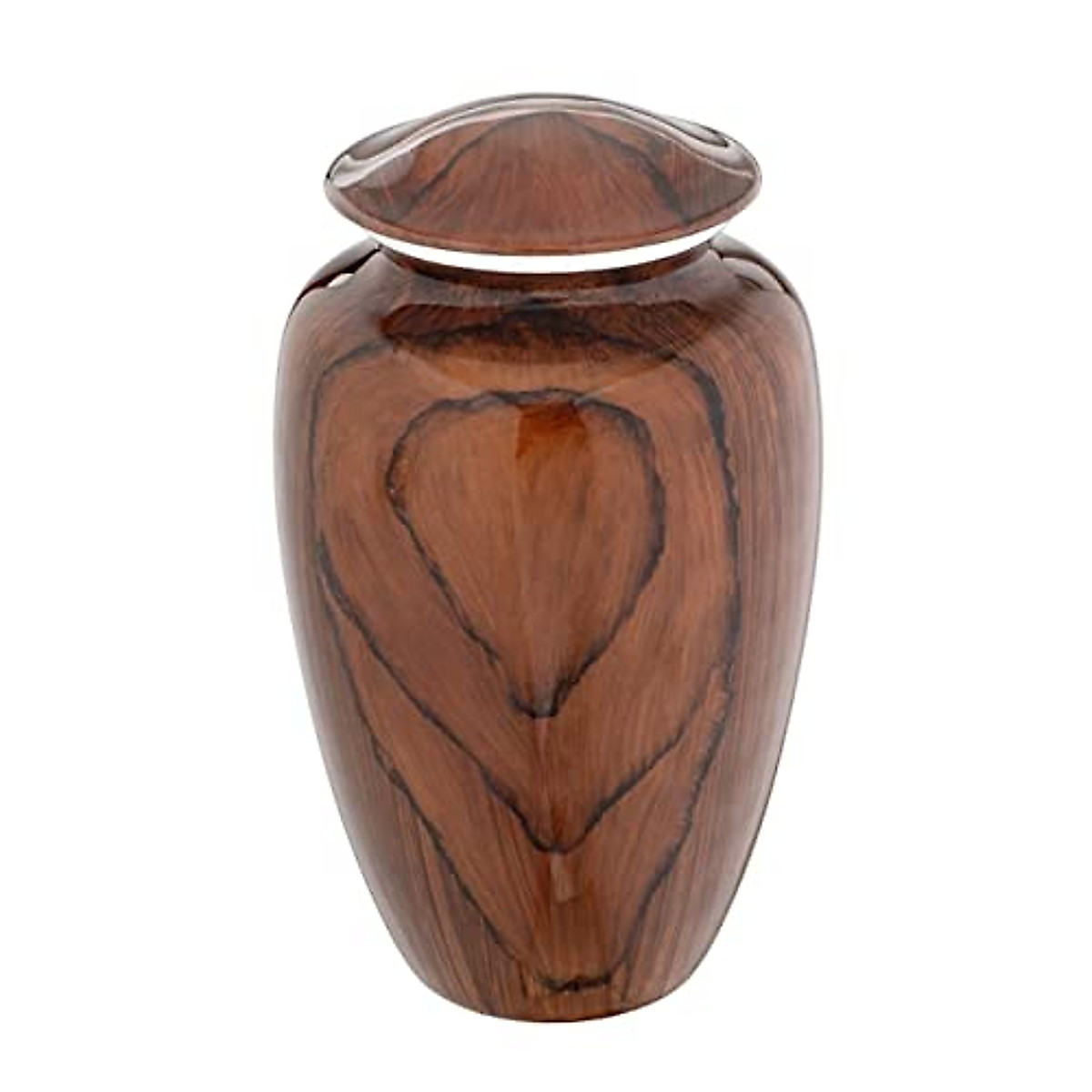 BOLD & DIVINE Cherry Wood Grain Finish Cremation Urn | Human Ashes Adult Memorial urn, Burial, Funeral Cremation Urns | 200 Cubic Inches Adult