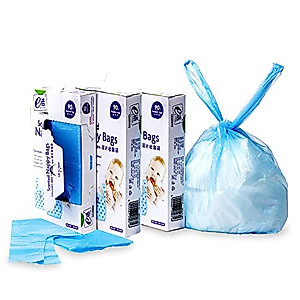 Dergik Diaper Disposal Bags for Baby,On The Go,Fresh Light Baby Powder Faint Scented,Easy Tie Handles, Diaper Bags Disposable for Diaper Sacks Poop Pet Trash Bags Or Dirty Costumes, 270 Bags, Blue