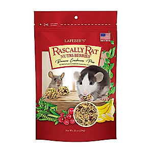 LAFEBER'S Rascally Rat Nutri-Berries, Made with Non-GMO and Human-Grade Ingredients, for Rats, 10 oz