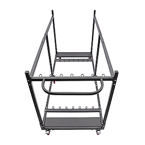 LIYUANJUN Folding Table Cart with Wheels, 33×75×39 Inch Table Trolley w/Handle Heavy Duty Panel Dolly for 8pcs Folding Round Tables or 12pcs Foldable Tables U-Shaped Rings, Black