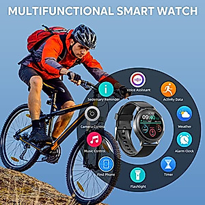 OTOSAGOW Smart Watch Bluetooth Call (Answer/Make Call), 1.45'' Touch Screen IP68 Waterproof Fitness Tracker with 100+ Sports Modes, Smart Watches for Men Women Android and iOS iPhone Compatible, Black