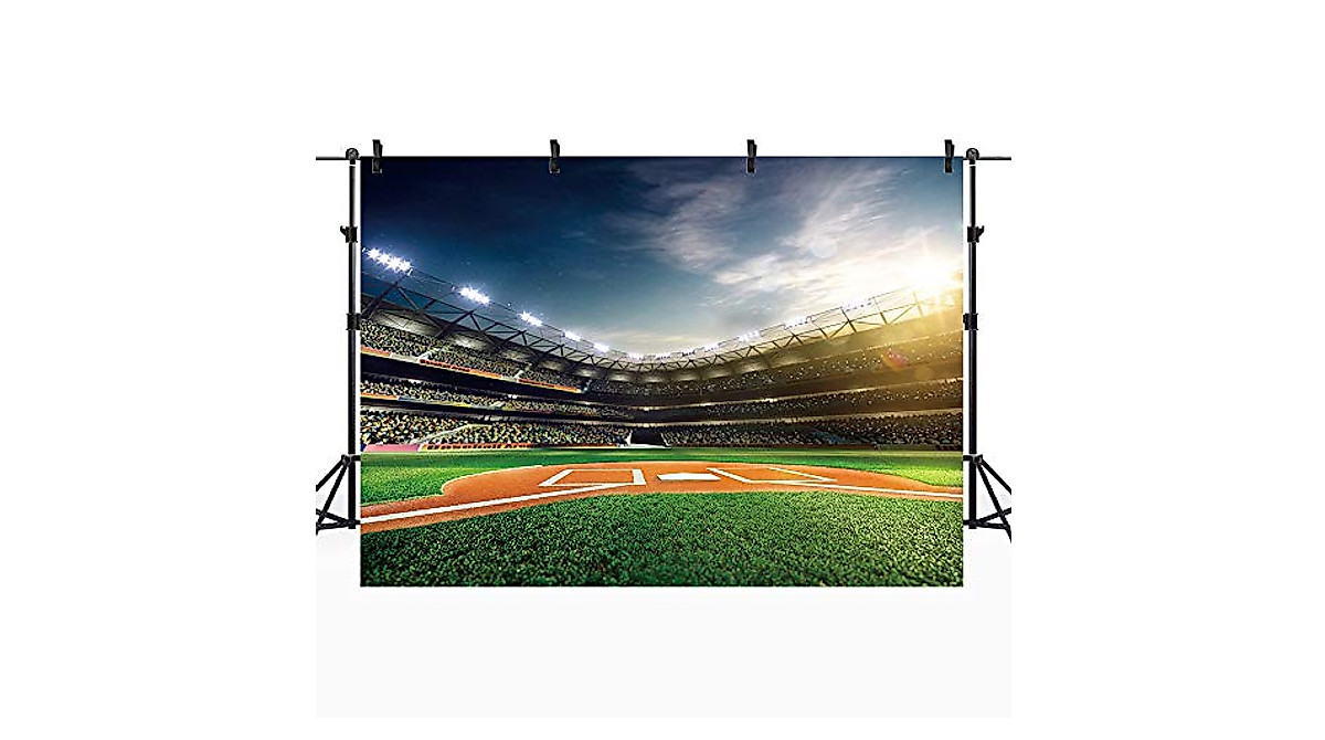 Riyidecor Green Baseball Backdrop - Perfect for Photos & Parties