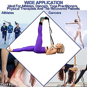 EXCYINSI Fascia Stretcher & Plantar Fasciitis Stretcher - Calf and Foot Stretcher for Relieving Plantar Fasciitis, Achilles, Hamstring, Heel Spurs&Drop Foot, Adjustable Yoga Strap for Dance&Gymnastics
