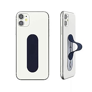 Momostick Flatstick, Cell Phone Finger Grip Strap Holder for Hand, Cell Phone Stand, New Slim Finger Loop Selfie Grip Compatible with Most Smartphones - Matte Navy