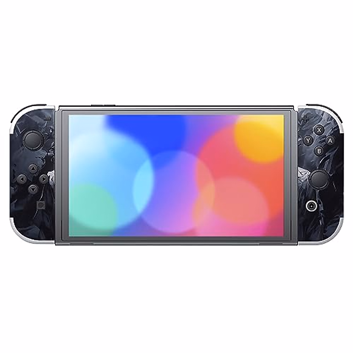 PlayVital Full Set Protective Stickers for Nintendo Switch OLED Model, Customized Vinyl Decal Skins for Switch OLED Console & Joycon & Dock & Grip - Dark Clown