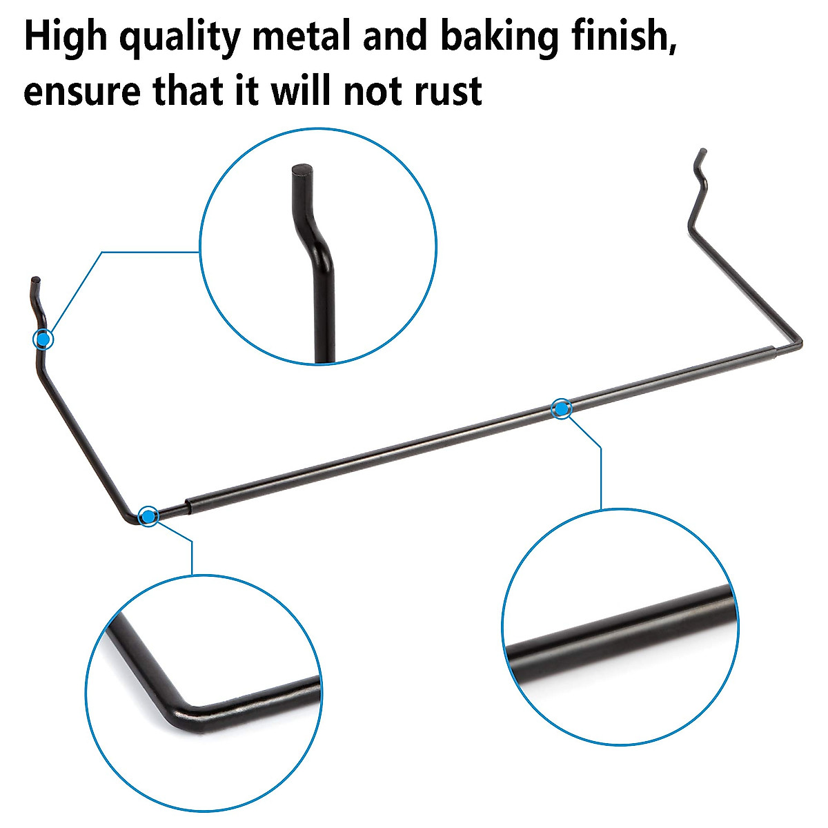 Paper Towel Holder for Pegboard, Extendable, Fit Any Standard Pegboard, 2 Packs, Black