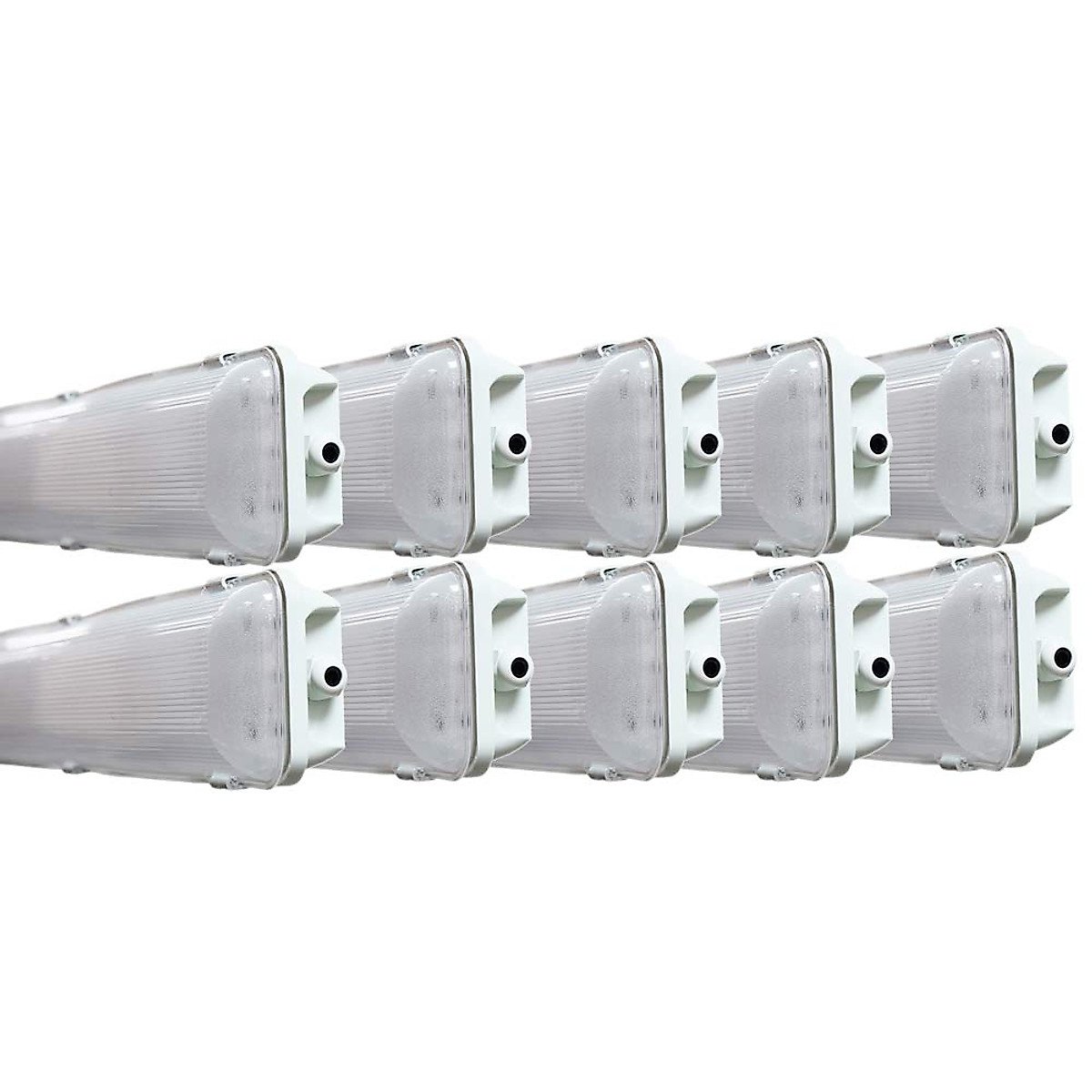 Orilis 2 FT 6500K 36W LED Vapor Tight Lights | Commercial Indoor/Outdoor Hardwired IP65 Waterproof Fixtures | 3600 Lumens | Detachable LED Strips (10-Pack)