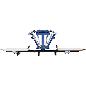VEVOR 4 Color 2 Station Screen Printing Machine 21.2x17.7in / 54x45cm Double-Layer Positioning Pallet for T-Shirt DIY, Blue