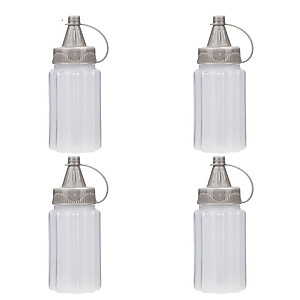 4pcs Plastic Squeeze Condiment Bottles,Mini Sauce Jam Squeeze Bottle, Ketchup Honey Bottle,Salad Dressing Container for Lunch, BBQ, Camping