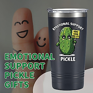 Onebttl Pickle Gifts, Emotional Support Pickle, 20 oz Travel Tumbler with Lid and Straw, Best Gifts for Women/Men on Christmas/Birthday, Gift Box Included