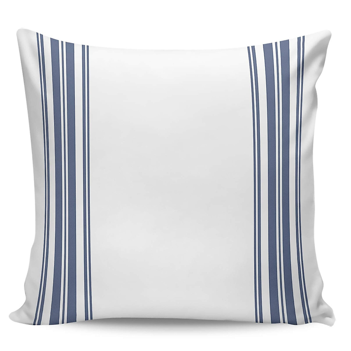 Roses Garden Decorative Throw Pillow Cover Blue and White Stripe Pillow Case Square Cushion Cover Super Soft Brushed Fabric Pillowcase for Home Couch Sofa Bed, 16" x 16"