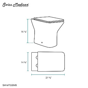 Carre Back to Wall Toilet Bowl in Matte Black