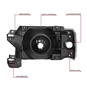Auto Dynasty LED DRL Headlight Lamps Compatible with Ford F150 F250 F350 Bronco 87-91, Driver and Passenger Side, Black Housing Clear Corner