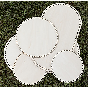 Generic Large Wood Basket Base Bottom for Crochet 50x30cm, Basswood
