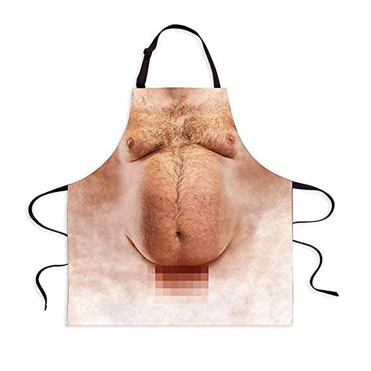 Nonebranded Funny Aprons for Men Adjustable Bib BBQ Cooking Kitchen Grilling Belly Aprons Gag Gifts for Christmas, White Elephant Gift Exchange